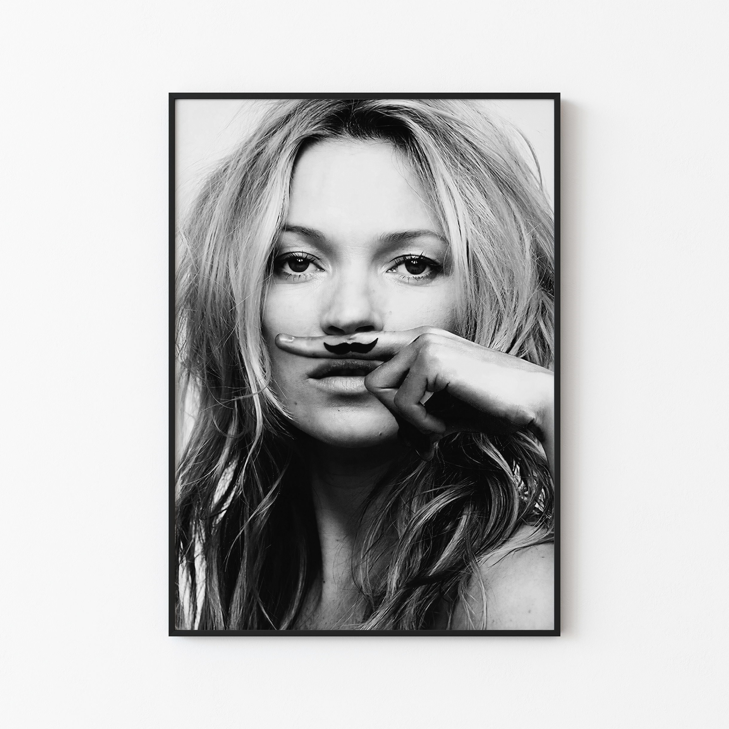 Kate Moss Moustache Poster – Radial Posters