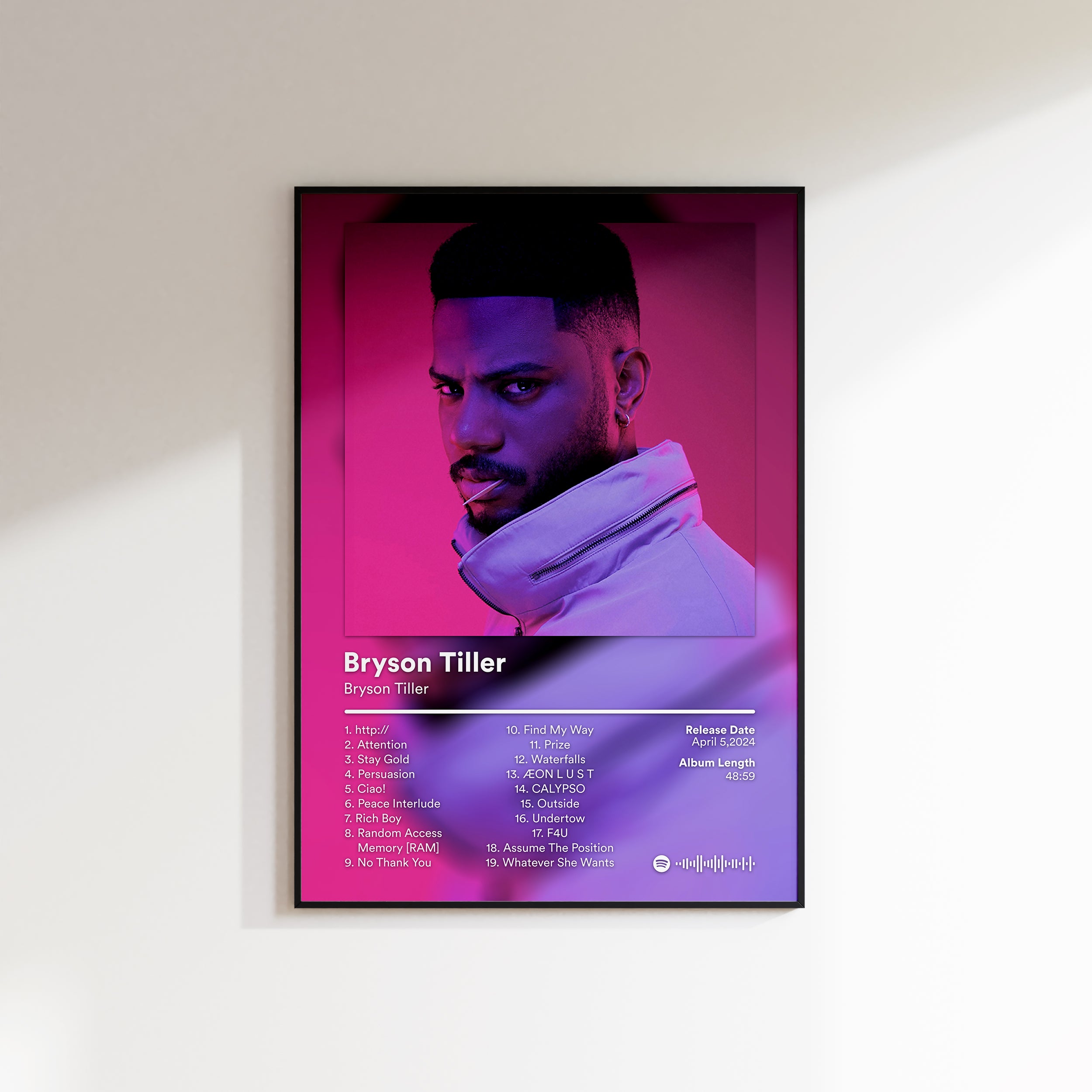 Bryson Tiller Album Posters – Radial Posters